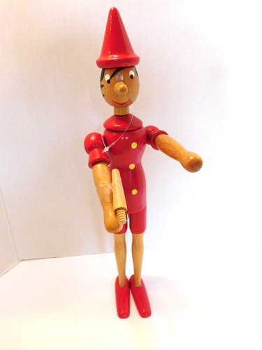 14" PINOCCHIO | C2 DI RAINOLDI MADE IN ITALY | WOODEN ARTICULATED DOLL ...