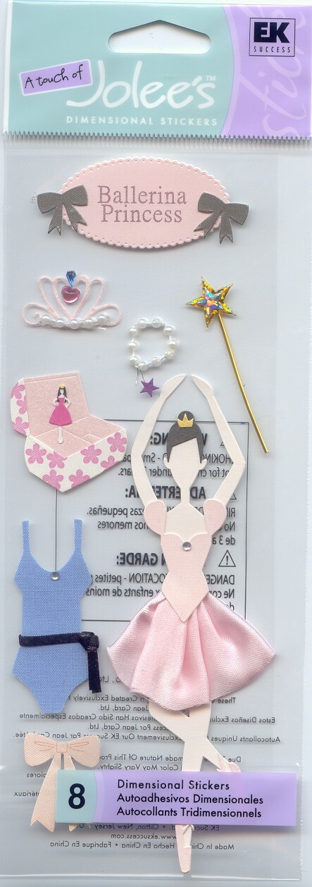 Vintage Touch of Jolee's BALLERINA PRINCESS 3-D Stickers 64480 FAST ...