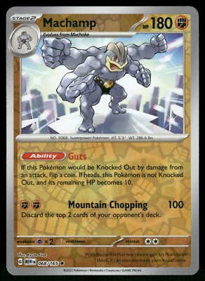 Machamp Reverse Holo NM 068/165 Scarlet & Violet 151 Pokemon Card | eBay