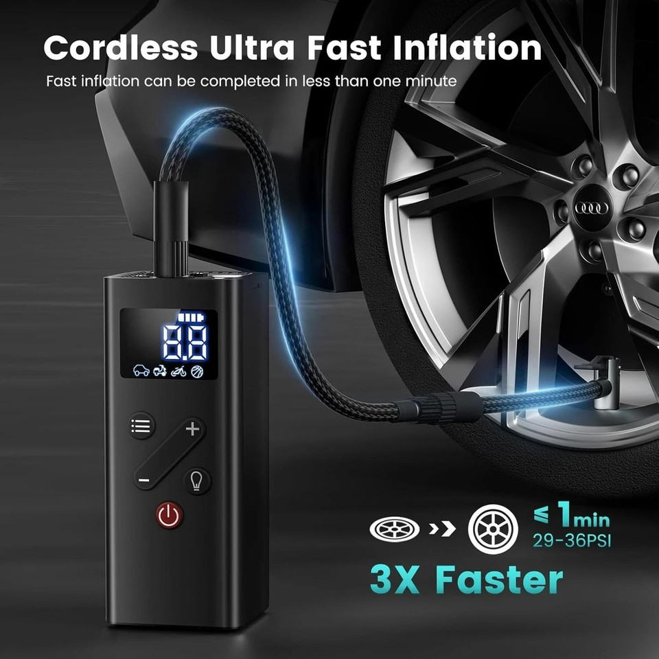 Pocket Air Car Tire Inflator Portable Air Compressor by Bullseye Pro ...