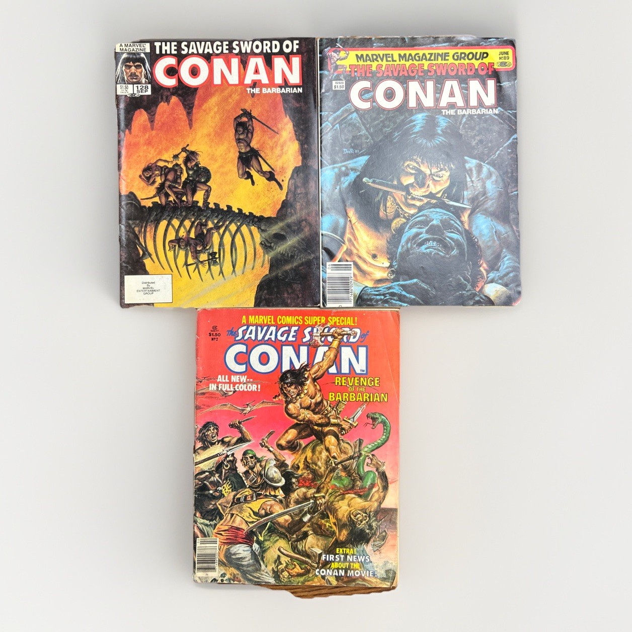 The Savage Sword of Conan Magazine Lot (3) Marvel Vintage Barbarian ...
