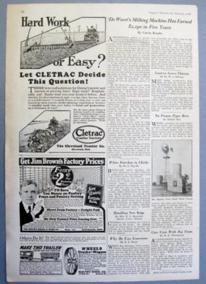10X14 Original 1929 Cletrac Tractor Ad HARD WORK OR EASY ... LET ...
