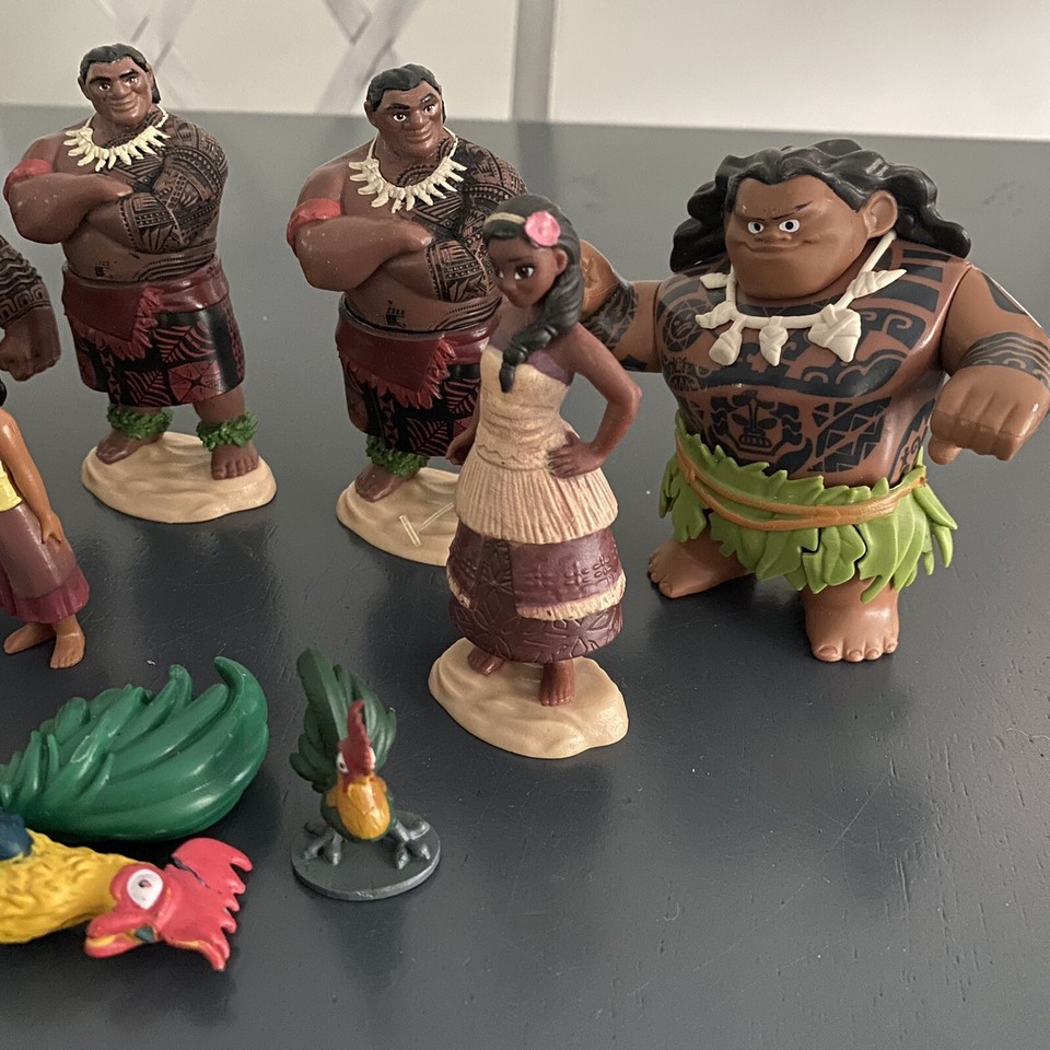 Disney Moana Maui, Father Chief Tui Pua Pig Hei Hei Lava Figures Cake ...
