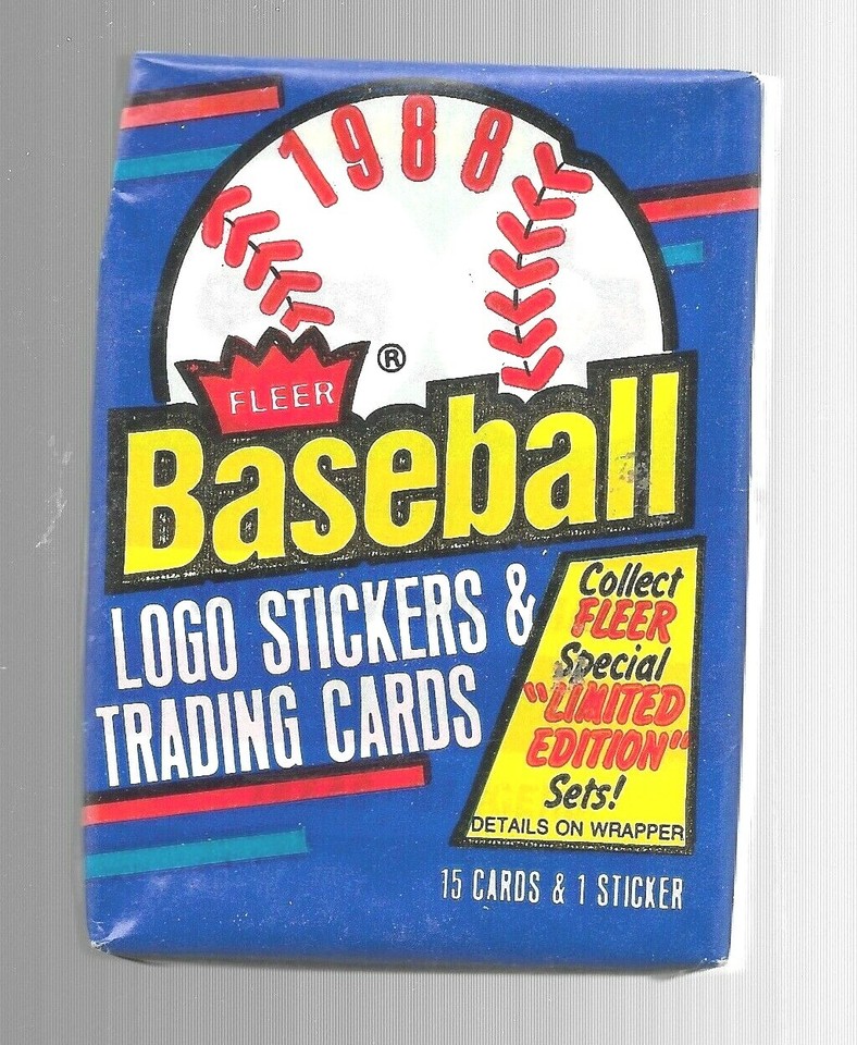 1988 Fleer Baseball Unopened Pack 15 Cards 1 Sticker Vintage | eBay