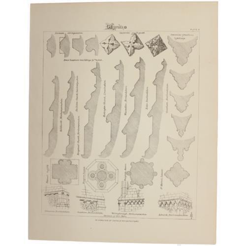 1903 ARCHITECTURE PRINT Gothic Medieval CHURCH MOULDING DOGTOOTH SPIRE ...