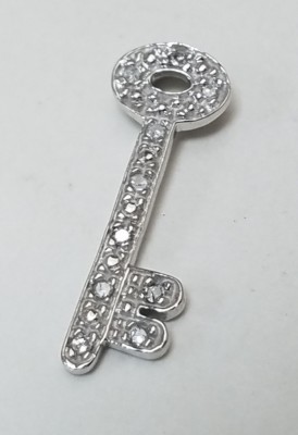 10k White Gold Key Lock Lucky Good Luck Fortune Pendant Charm | eBay