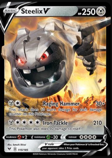 LP Pokemon Steelix V - 115/185 - Ultra Rare Lightly Played Vivid ...