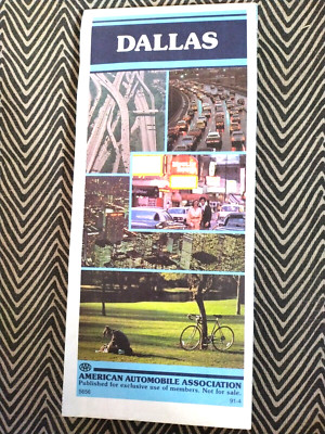 Dallas Texas AAA Street Map Fold-out 1991 | eBay