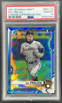 2021 1st Bowman Draft Sal Frelick Chrome Sapphire Edition Rookie PSA 10 ...