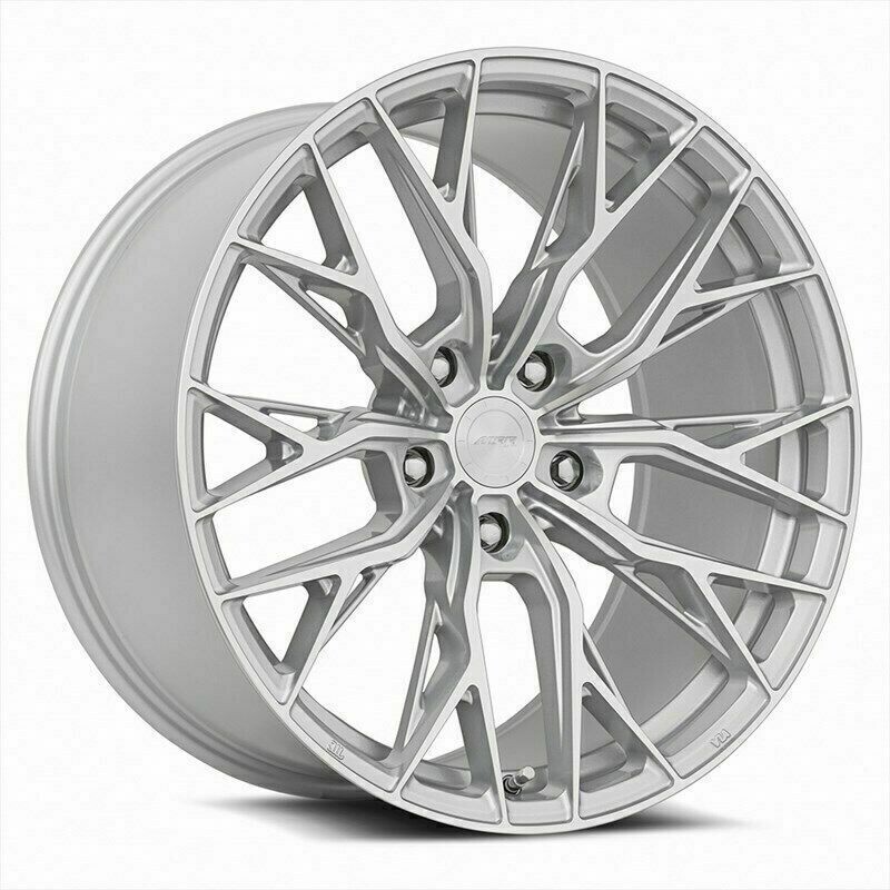 18x8.5 MRR GF5 Wheels 5x120 +20 Silver Machined 18" Ground Force Rims ...