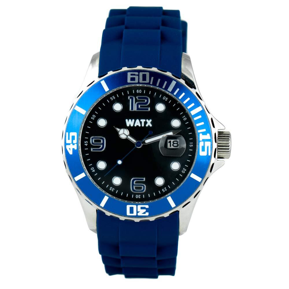 Watx Men's Analogue Quartz Wrist Watch with Rubber Strap Blue | eBay