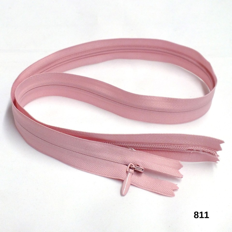 12 pcs Quality BKC Invisible Zipper Top Open Bottom Closed 24" Pink ...