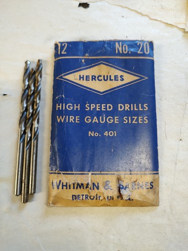 Whitman Barnes Hercules Wire Gauge Drill Bits no. 20 3pcs. | eBay