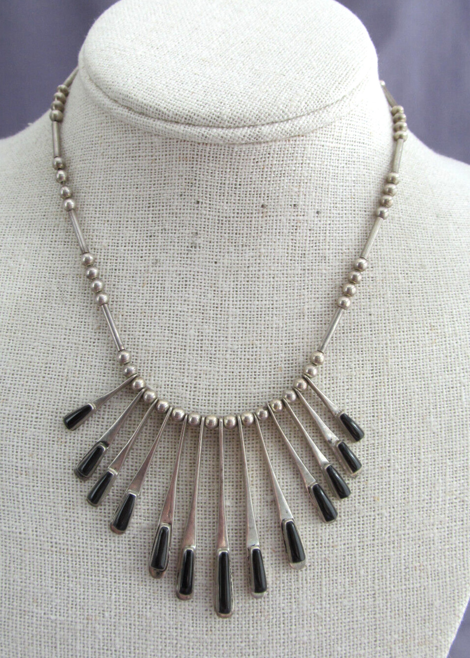 VINTAGE OLD PAWN STERLING GRADUATING BIB FAN SPIKED O… - Gem