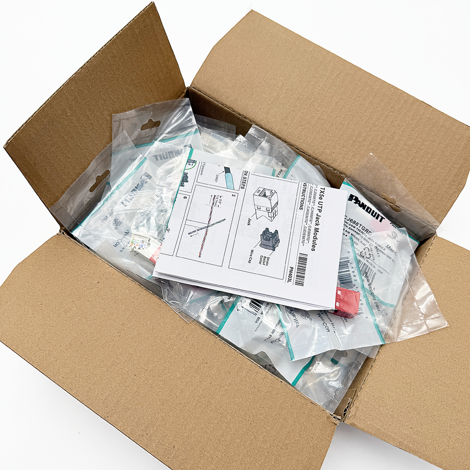 Panduit Category Cat6 Jacks RJ45 CJ688TGRD Box of 50 Color Red Cat6 ...