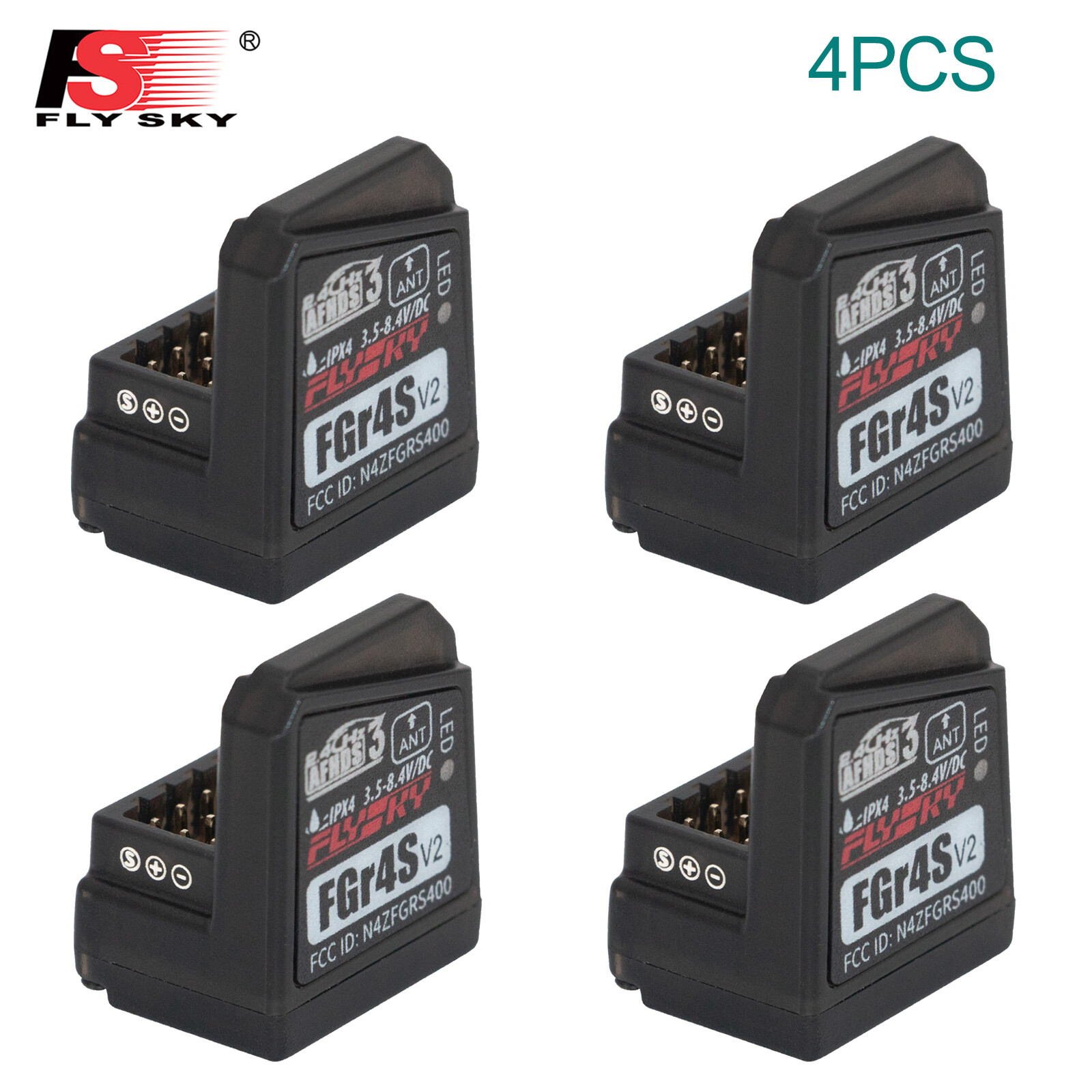 4Pcs Flysky FGR4S V2 Receiver for FS-Noble NB4 PL18 RC Car Boat ...
