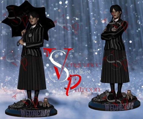 Wednesday Addams Family Figure Resin 3d printed DIY model kit 1:6 scale ...