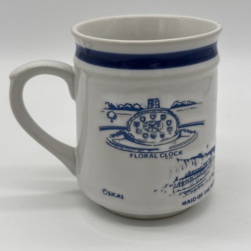 Niagara Falls Canada Souvenir Ceramic Mug Sical White & Blue Landmarks ...