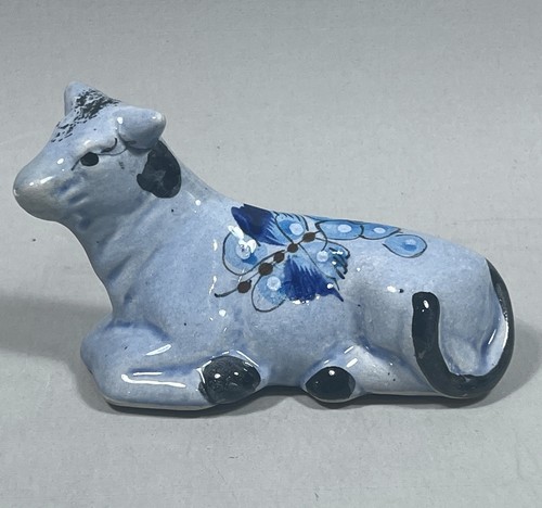 Cow Figurine Mexican Tonala Folk Art for Nativity Set Handmade ...
