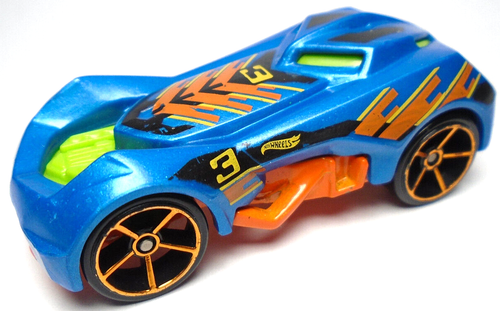 2014 HOT WHEELS RD-03 #3 BLUE & ORANGE 1:64 DIECAST 2 1/2" RACE CAR W ...