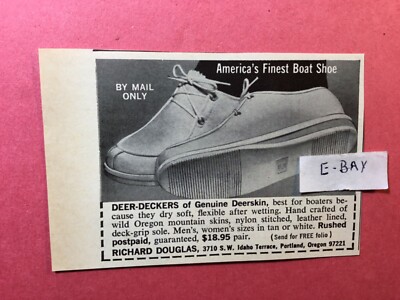 1967 Ad. Deer-Deckers Boat Shoes. Richard Douglas. Portland, Oregon | eBay