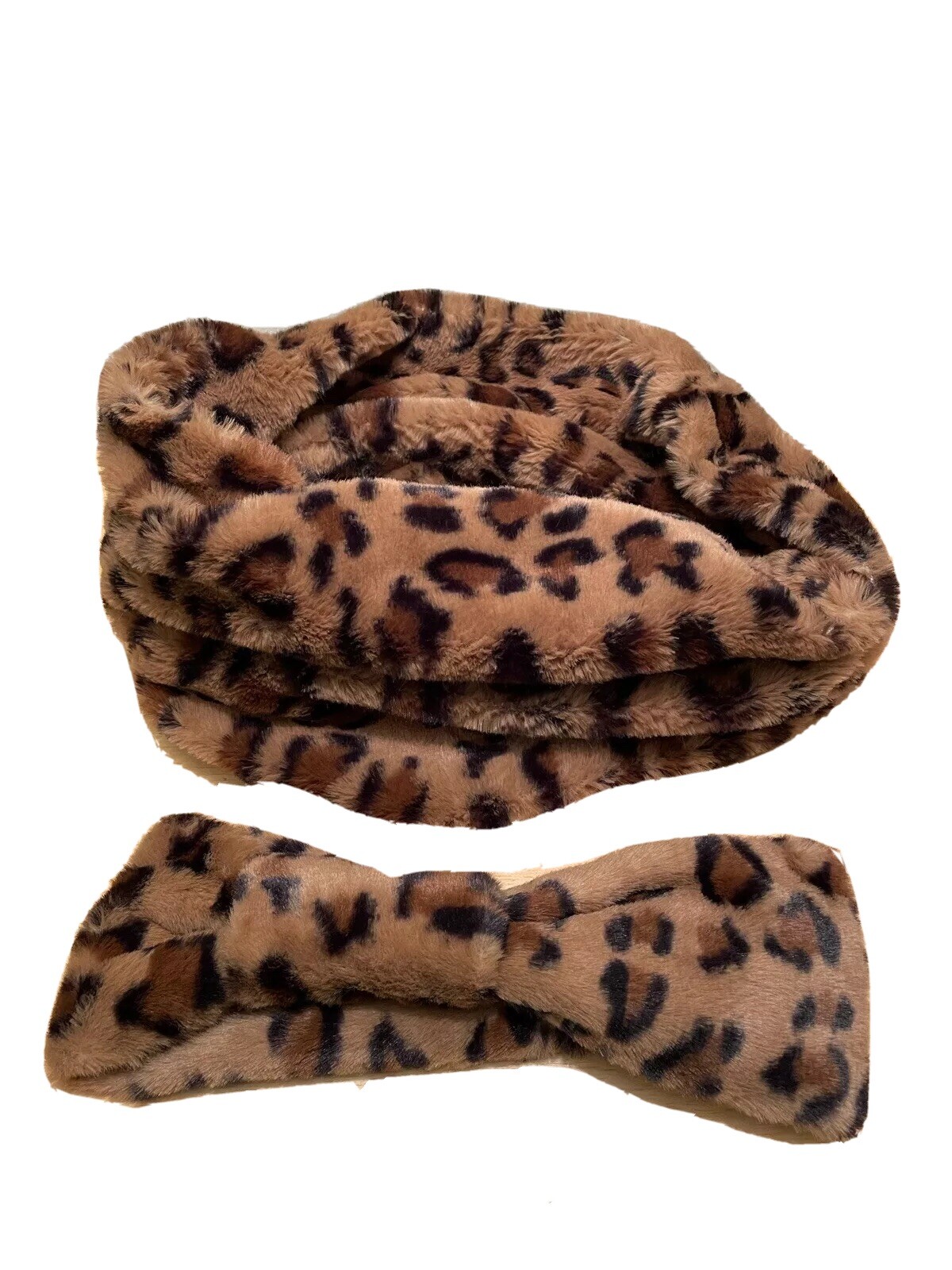 Icing Cheetah Faux Fur Scowl Infinity Neck Scarf and Headband Set NWT ...