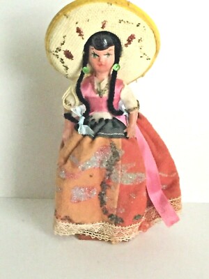 Vintage Traditional Dress Mexican Senorita Folk Doll Souvenir 8T ...