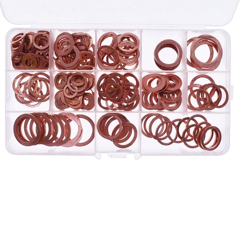 Crush Washers Solid Copper Seal Flat O-Ring Gaskets Assorted 280 Pcs ...