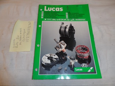 LUCAS PARTS FOR ALTERNATORS CATALOGUE 1994 | eBay UK