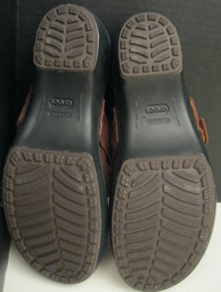 CROCS COBBLER WOMEN'S SHOES MAHOGANY CLOG SIZE W10 BROWN #15513 C07 05/ ...