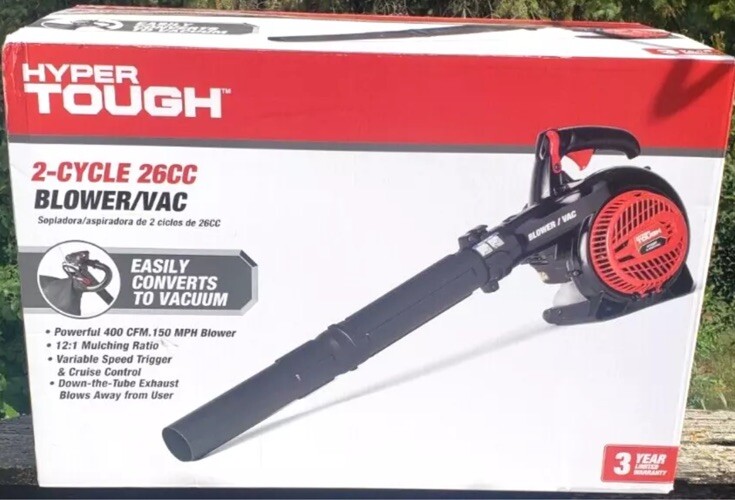 Hyper Tough 26CC 2-Cycle Gas Blower/Vacuum, 400 CFM and 150MPH (NEW ...