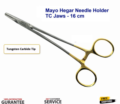 MAYO HEGAR NEEDLE HOLDER TC 16 cm DENTAL SURGICAL VETERINARY INSTRUMENT ...