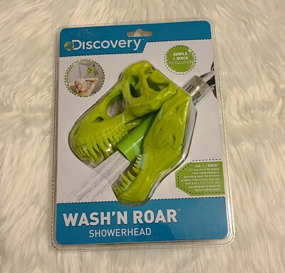 Discovery Wash 'N Roar Green Dinosaur Showerhead Sprayer Dino Ranch T ...