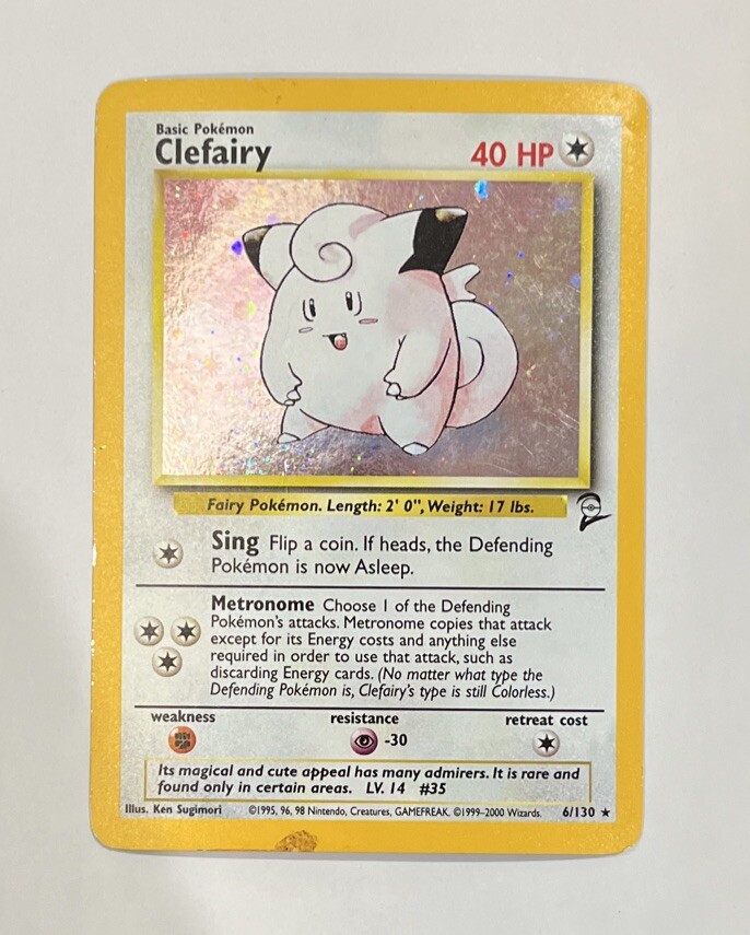 Pokemon Card - Clefairy 6/130 Base Set 2 Holo Rare WOTC Vintage | eBay