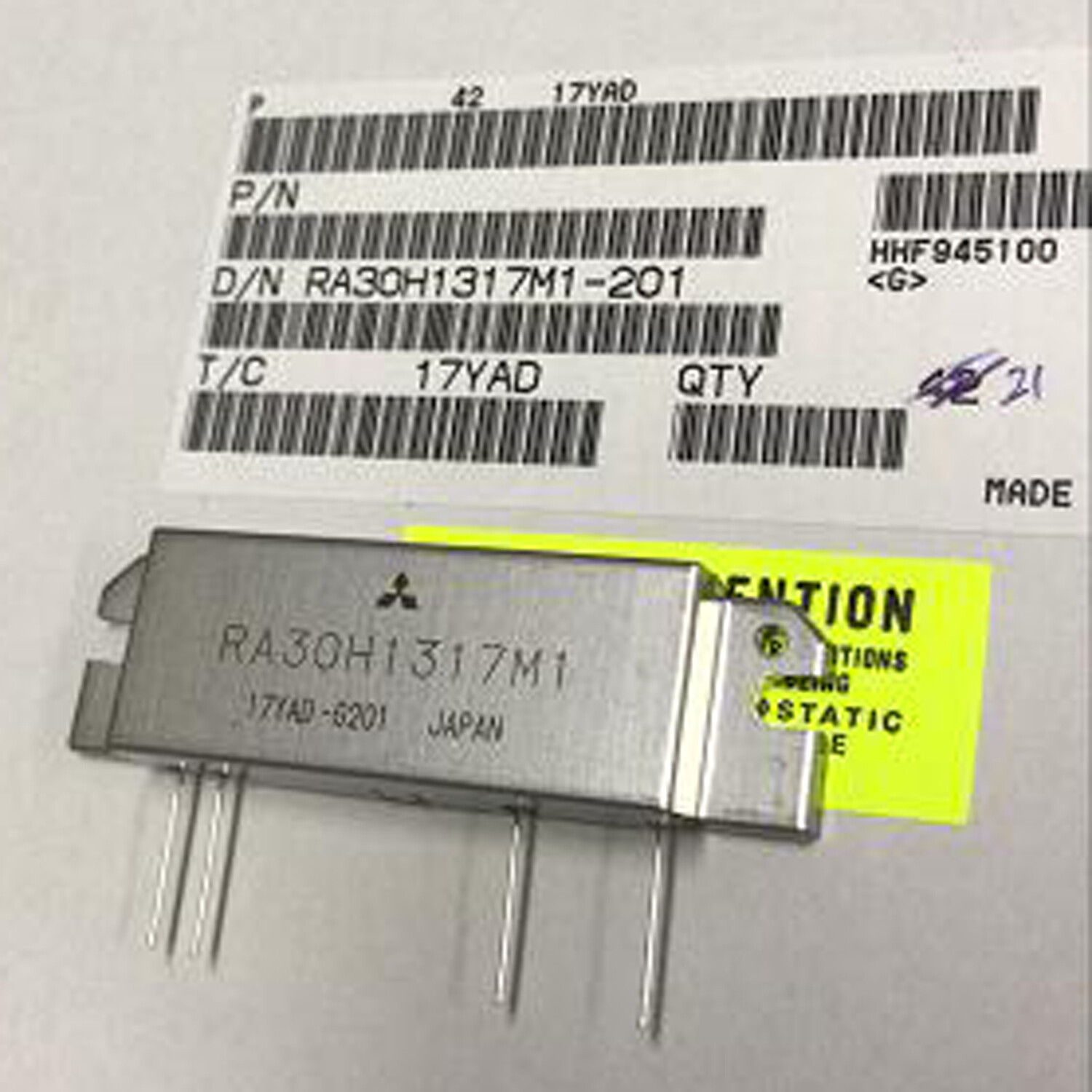 1pc MITSUBISHI RA30H1317M1-201 RF MOS Transistor Specialized in High ...