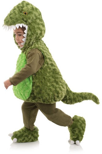 Cute T-Rex Green Plush Swirl Fur Body Hood Animals Nature Costume ...