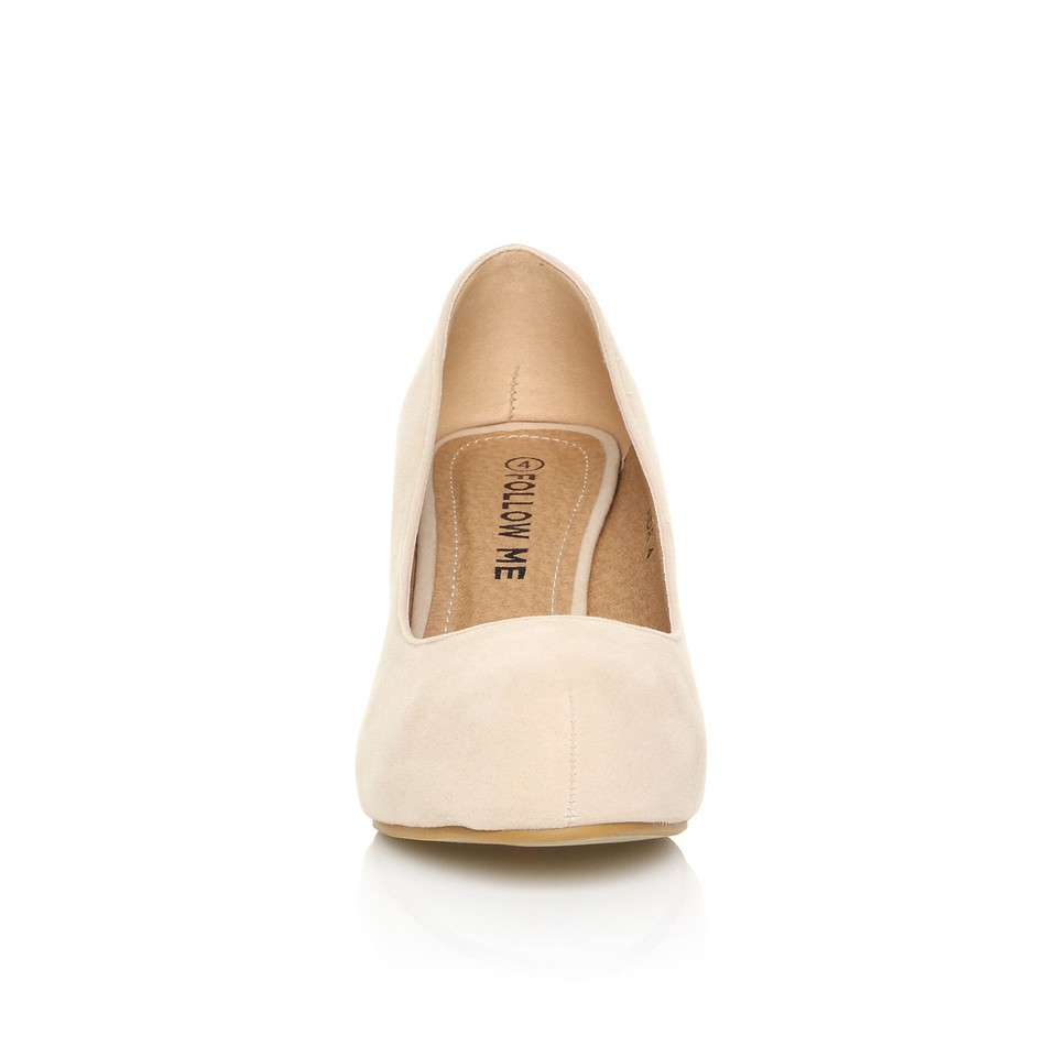 WOMENS LADIES MID HEEL CASUAL SMART WORK PUMP COURT SHOES SIZE 3-8 ...