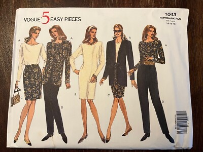 Vogue 1043 UNCUT Sewing Pattern, Misses' Petite Jacket, Dress... Size ...
