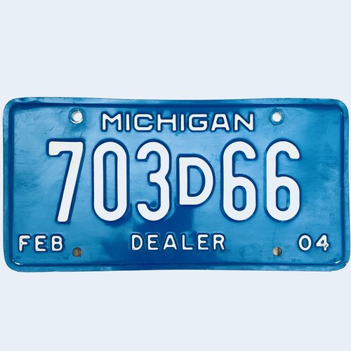 2004 United States Michigan Base Dealer License Plate 703D66 | eBay
