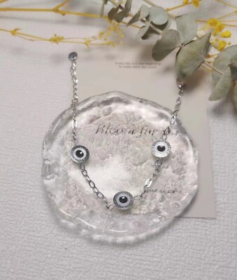 Silver Lucy Cloud Pattern Health Dics Bracelet Chain Bangle Punk Xmas ...