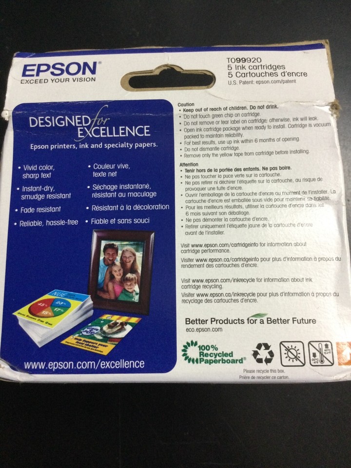 Epson 99 T099920 Ink Cyan Magenta Yellow LightCyan LightMagenta 9837OB ...