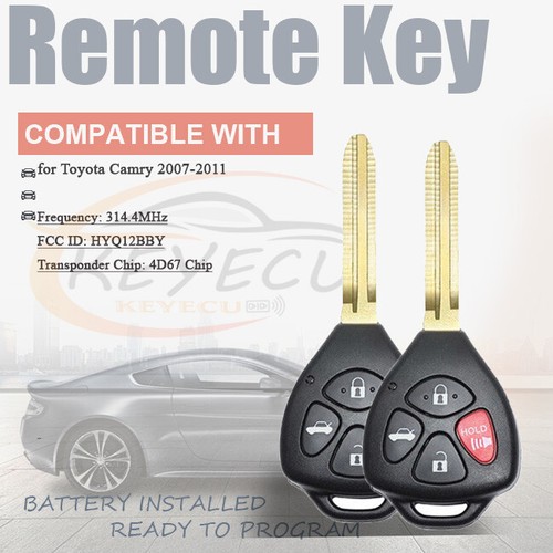 2*Remote Head Car Key Fob for Toyota Camry 2006 2007 2008-2011 HYQ12BBY ...