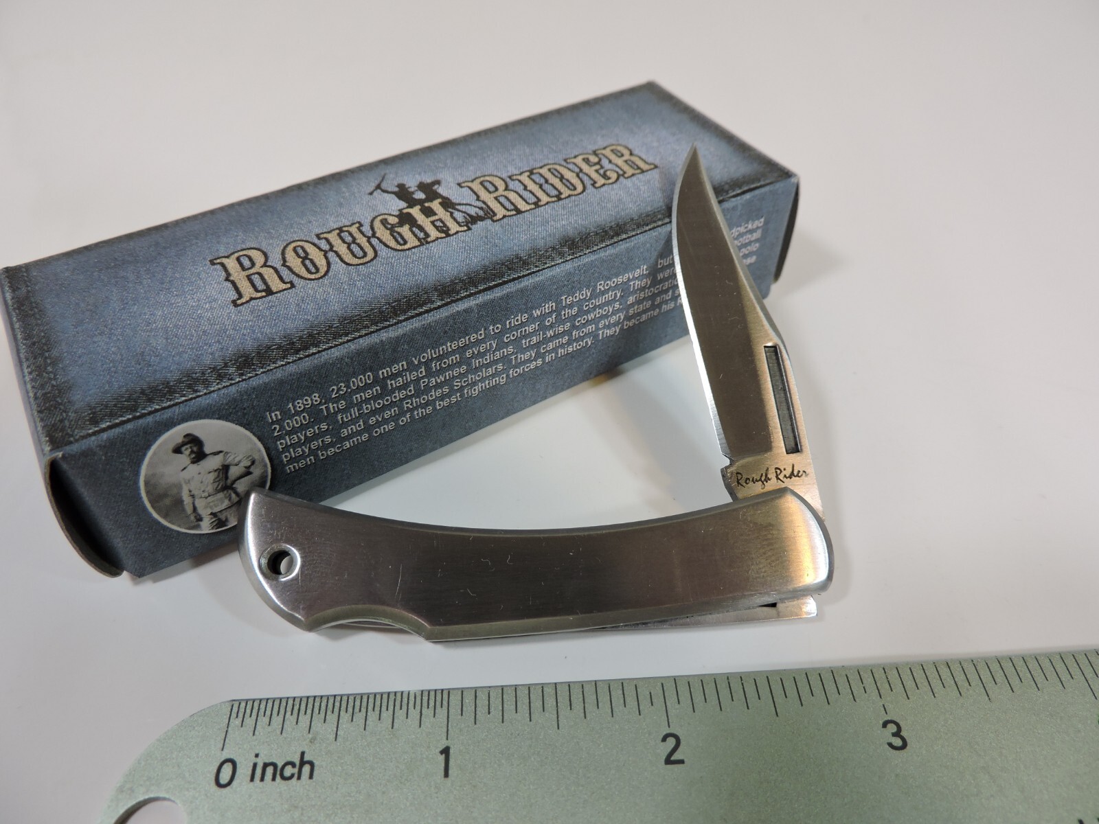 Rough Rider Brushed Stainless Handles Lockback Pocket Knife RR221 ...