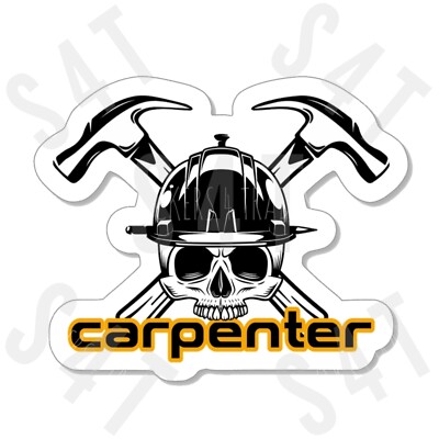 Carpenter Skull Hard Hat Sticker Blue Collar Decal | eBay