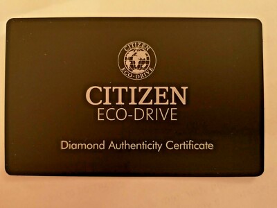 Citizen Diamond Authenticity Certificate | eBay