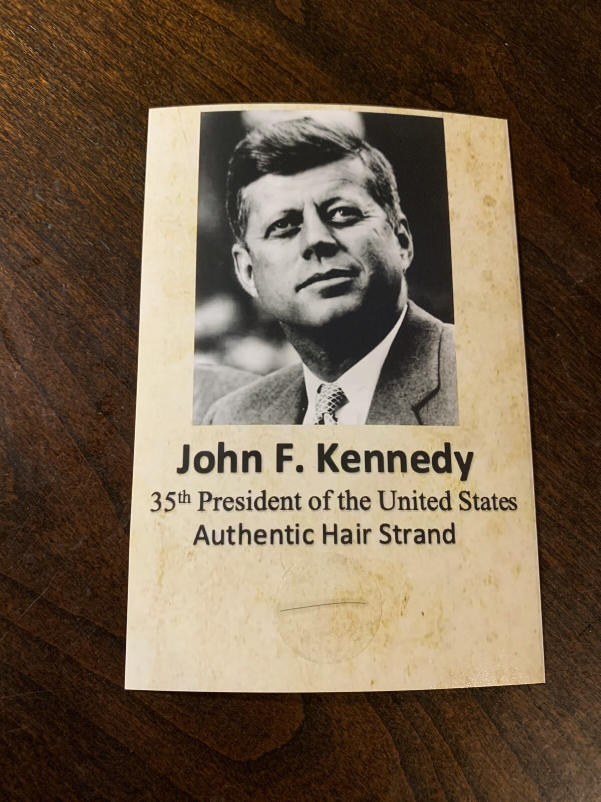 President John F. Kennedy hair strand JFK lock of hair relic mini ...