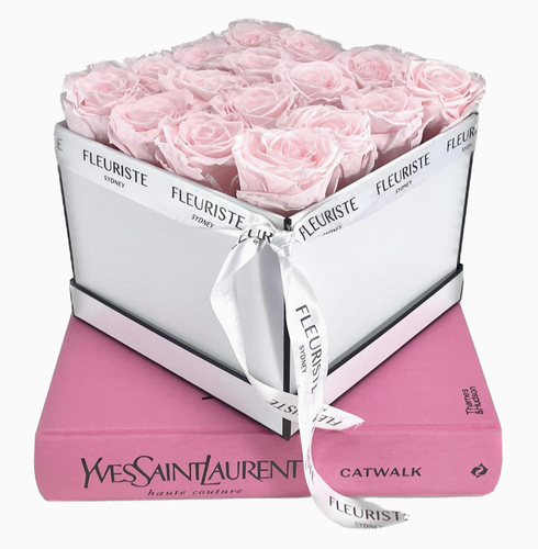 Christmas Gift Pink Preserved Roses Box Bouquet YSL Catwalk Book ...
