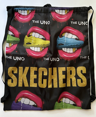 The Uno Sketchers Shoes Drawstring Backpack Bag 20x17 Gym Bag | eBay