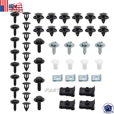 50PC Under Engine Cover Clips Underbody Mudguard Shield Screws Fits ...