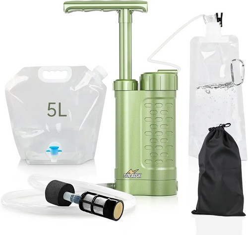 Water Filter Hand Pump Portable Water Purifier Emergency Survival Gear ...